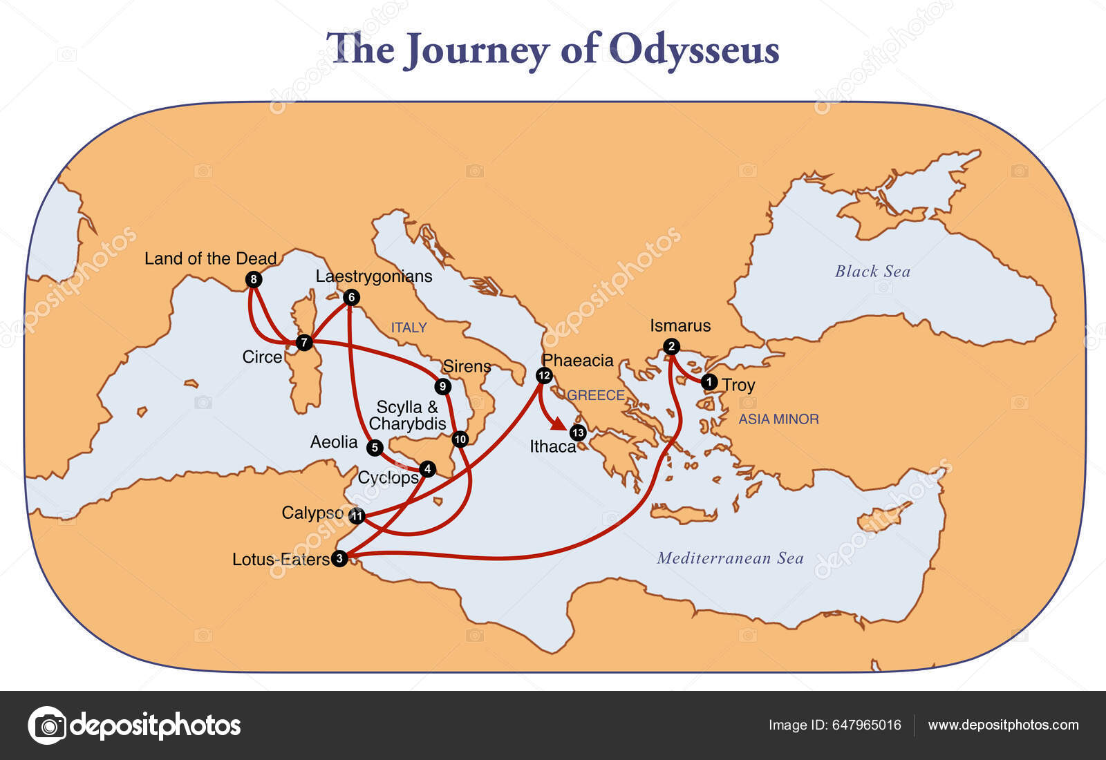 Odyssey Greek Mythology Map