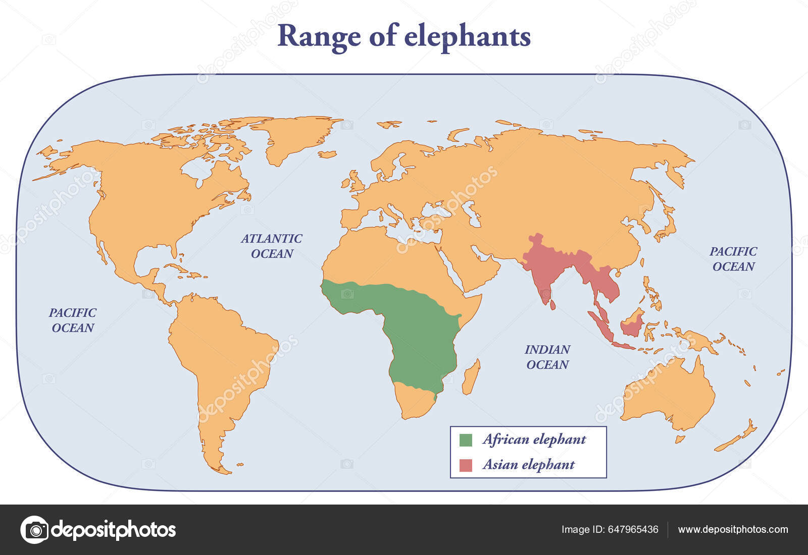 Modern Range Map Elephants World — Stock Photo © dkaramit #647965436 Modern Range Map Elephants World — Stock Photo © dkaramit #647965436