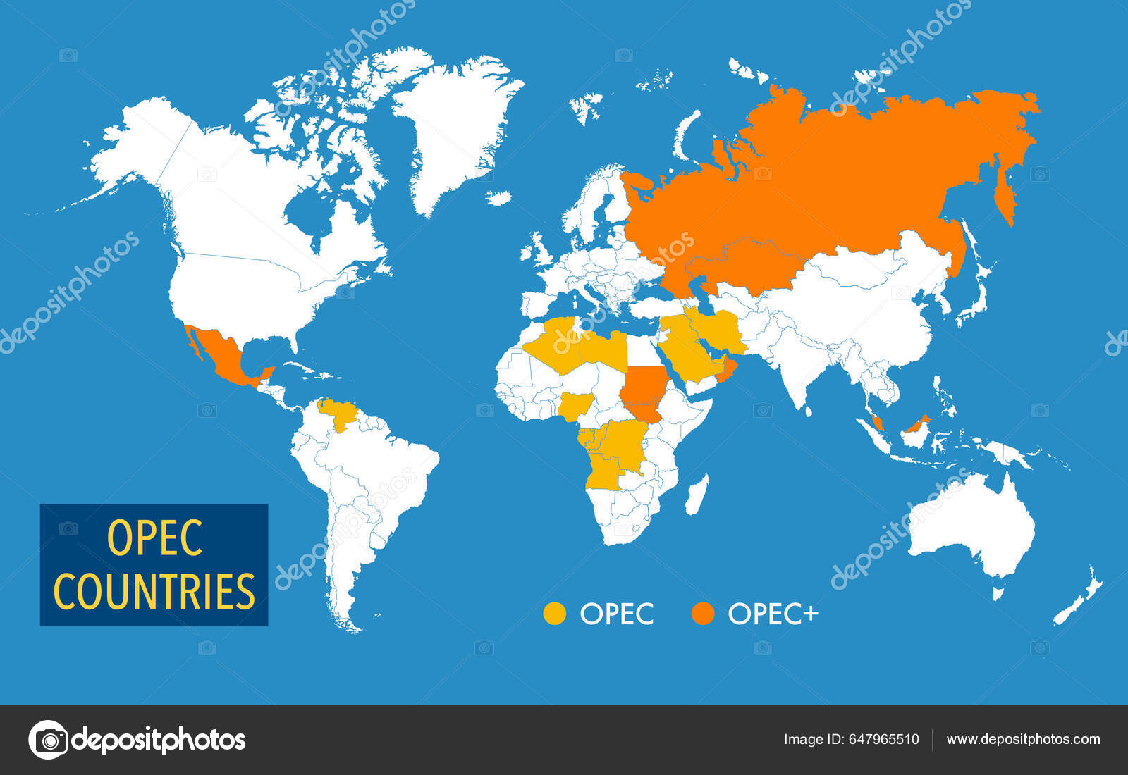 Map Countries Belonging Opec Organization — Stock Photo © dkaramit ...