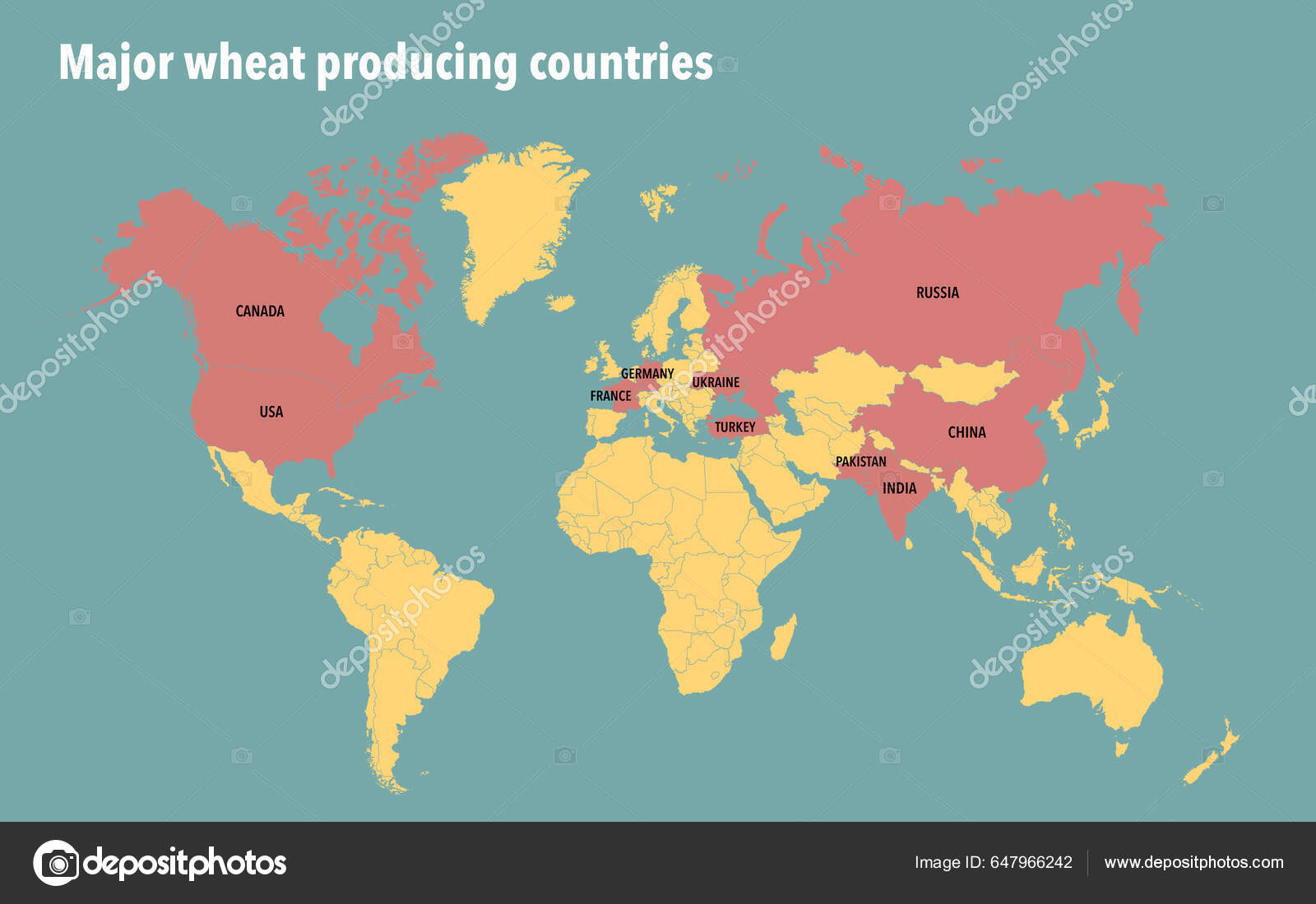 World Map Major Wheat Producing Countries Stock Illustration by ... World Map Major Wheat Producing Countries Stock Illustration by ...