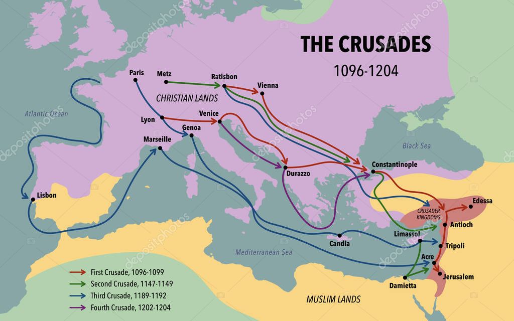 Mapa de las principales rutas y carreteras de las Cruzadas 2023