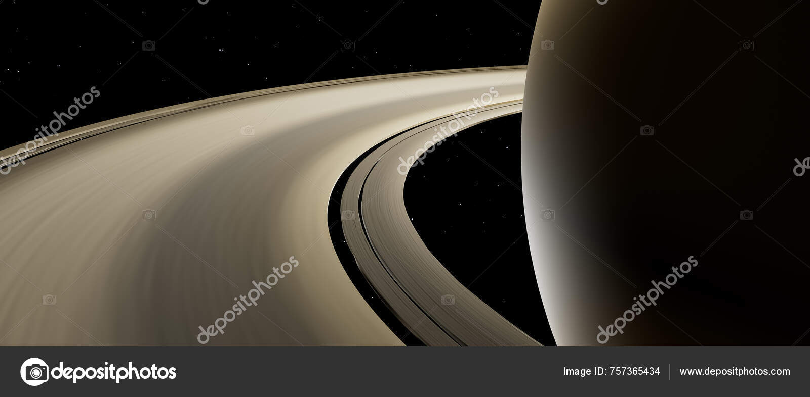 Close Planet Saturn Dark Rocky Surface — Stock Photo © yurakrasil ...