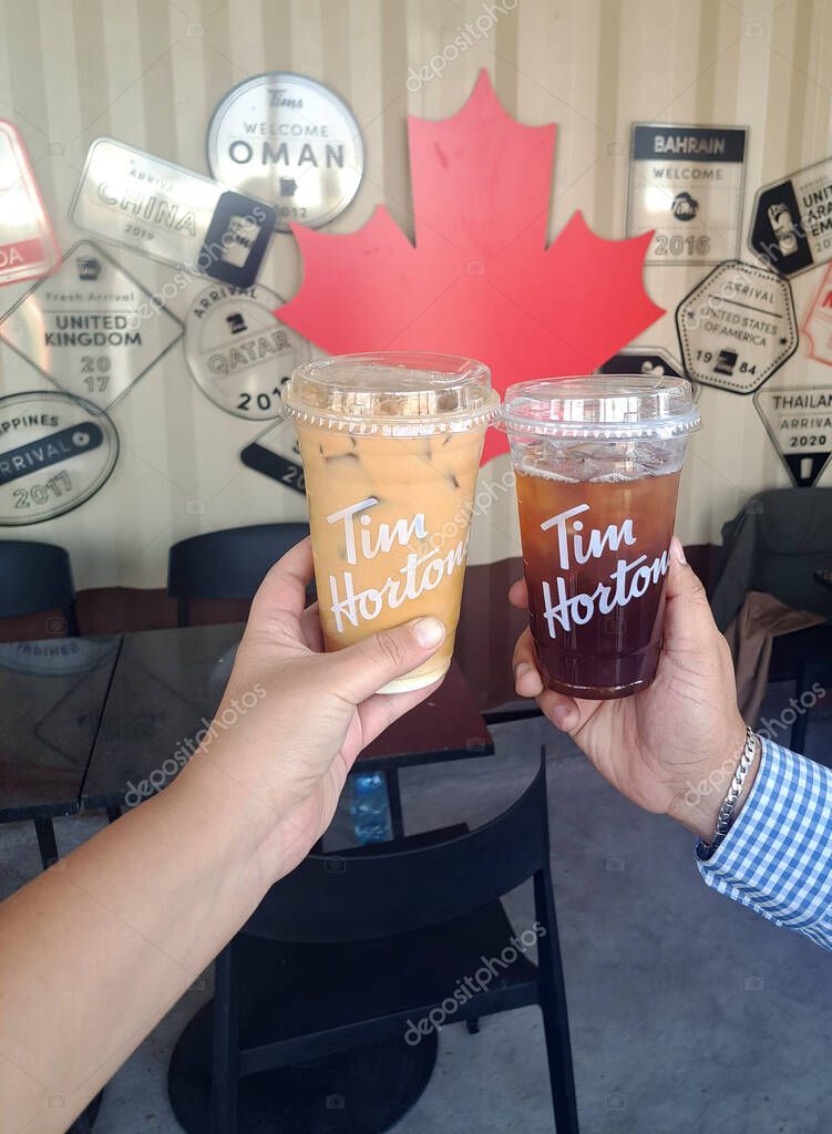 Querétaro, México - Feb 13 2023: Tim Hortons, la cadena canadiense de ...