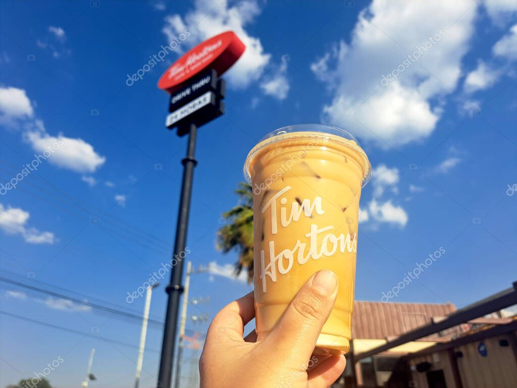 Querétaro, México - Feb 13 2023: Tim Hortons, la cadena canadiense de ...