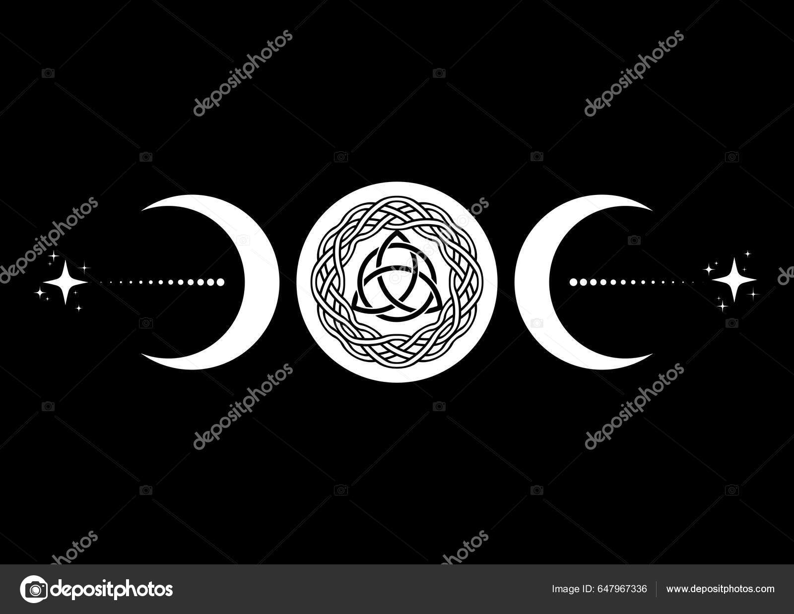 Wiccan Trippel Gudinne Symbol Triple Moon Goddess Wiccan Symbol