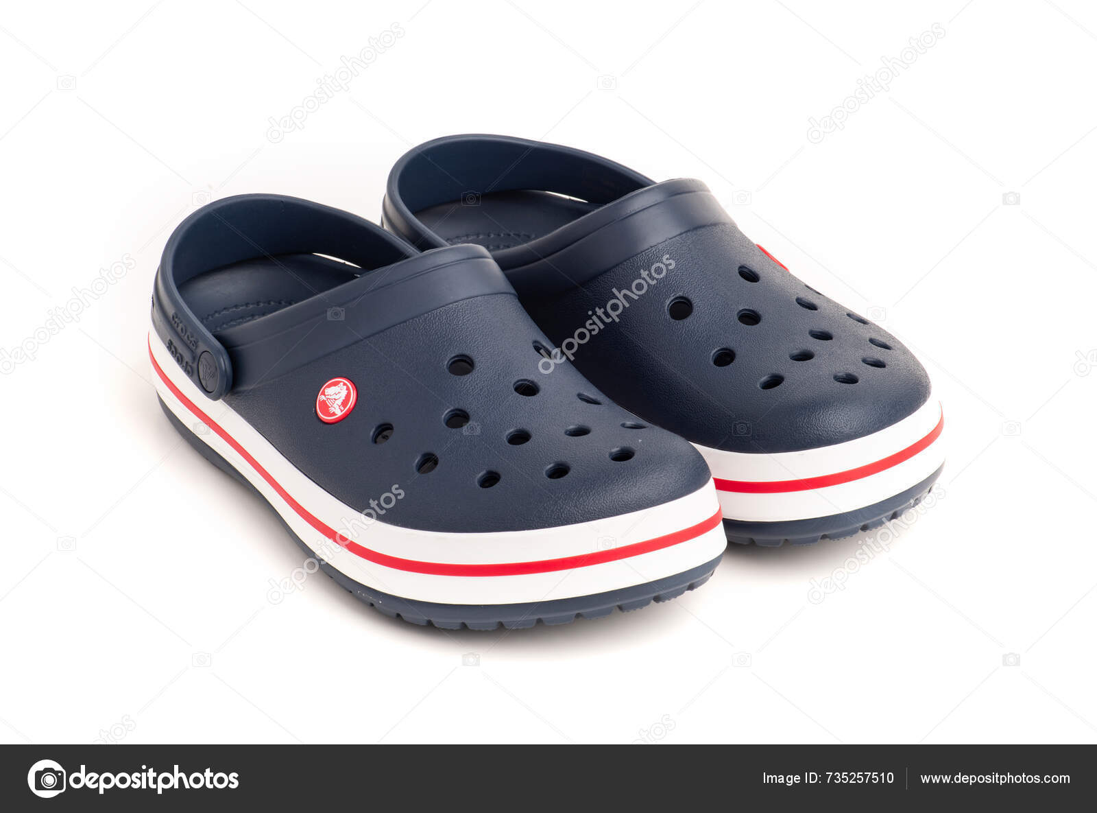 Istanbul Turkey July 2024 Crocs Crocband Clog White Background Navy ...