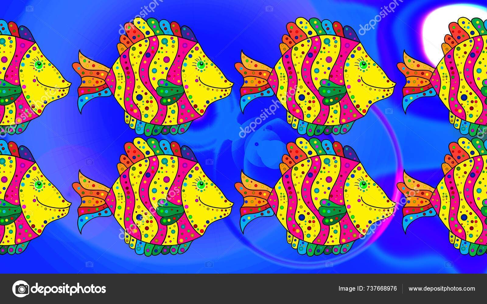 Colorful Summer Design Underwater Raster Abstract Background Tropical ...