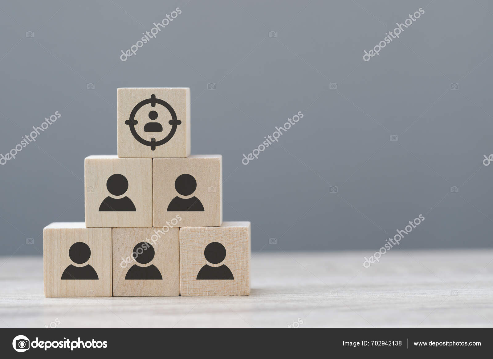 Wood Cube Block Organizational Leader Working Team — Stock Photo ...
