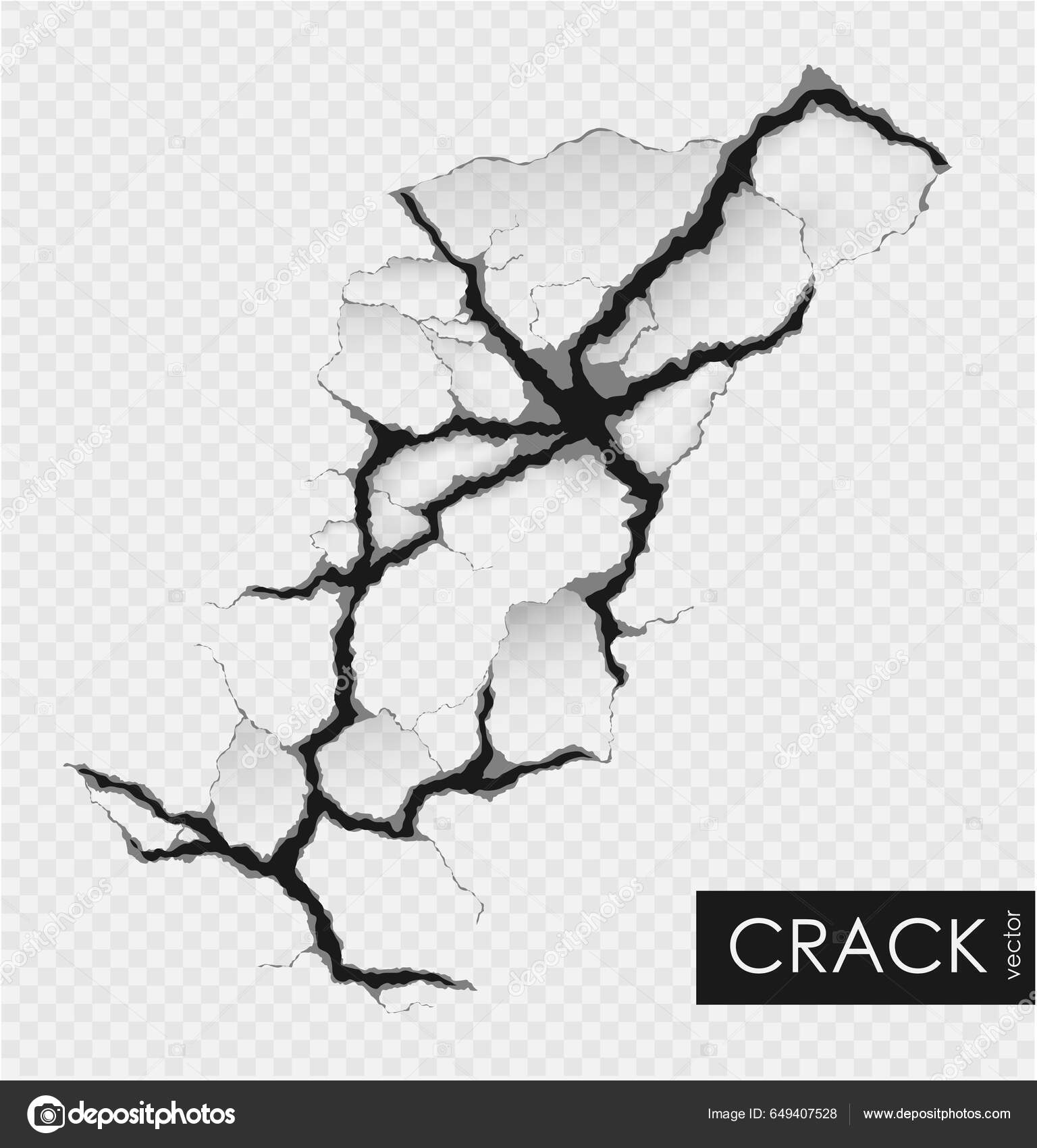 Grieta Pared Con Piezas Rotas Ilustración Vectorial Vector de stock por ...