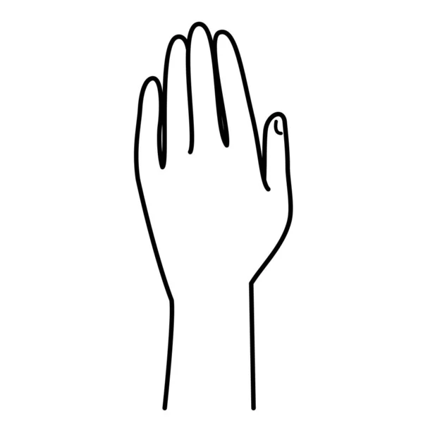 Hand Gesture Hand Sign Number Both Hands Monochrome Illustration ...