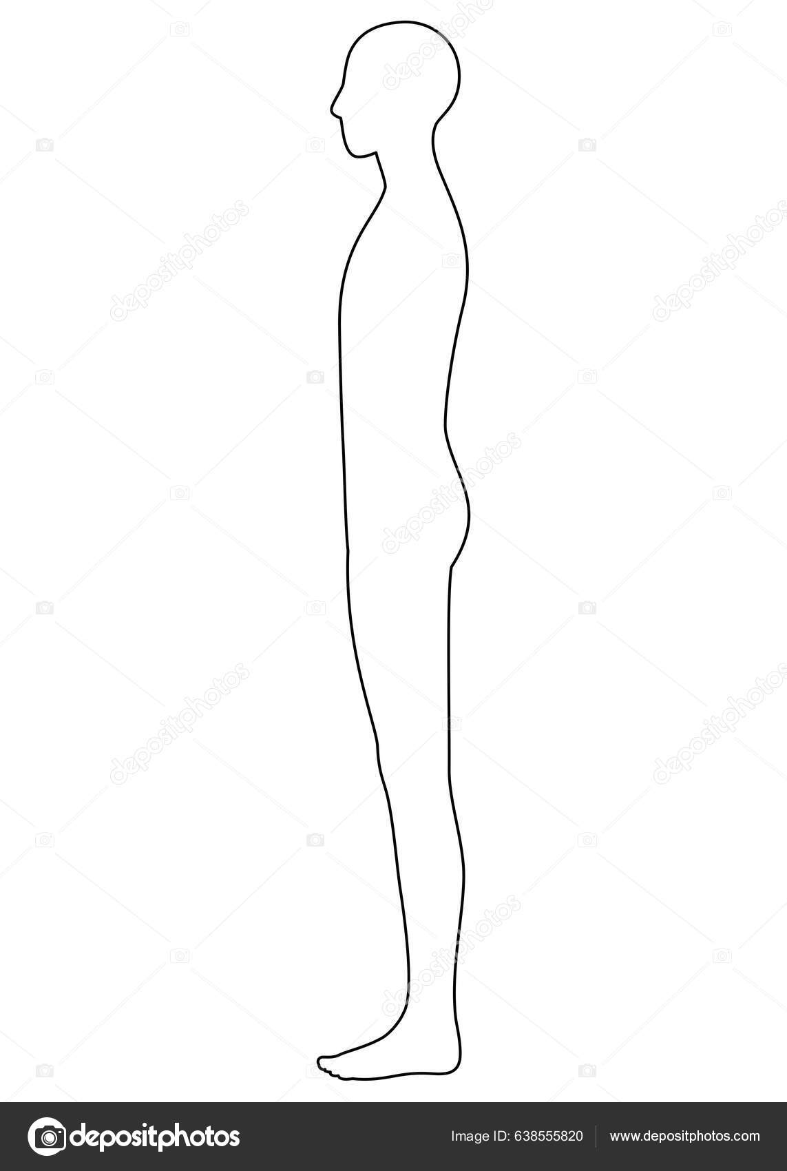 Human Body Outline Side Monochrome Illustration — Stock Photo © niow ...