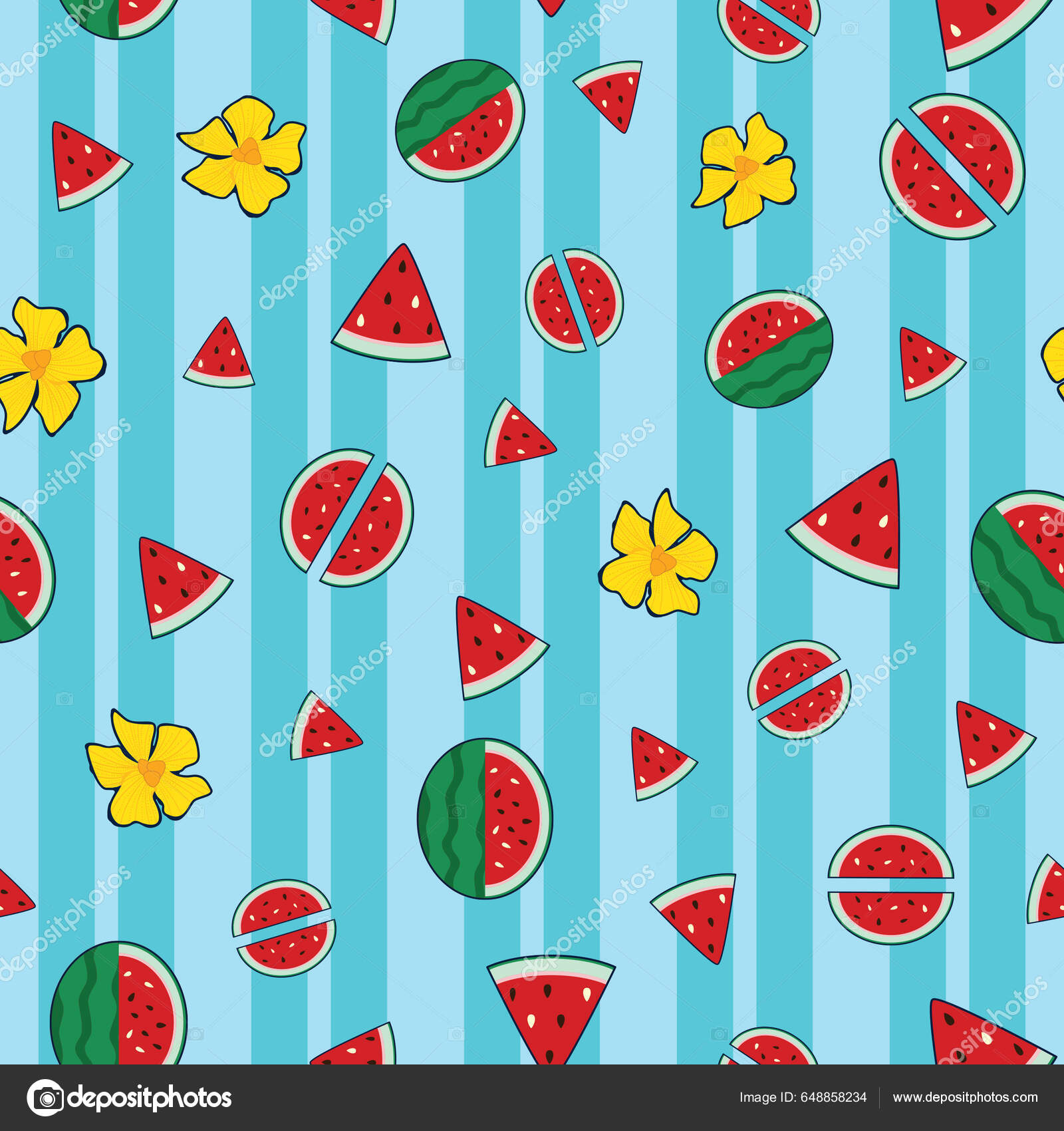 Fruity Watermelon Seamless Surface Pattern Design Beautiful Seamless ...