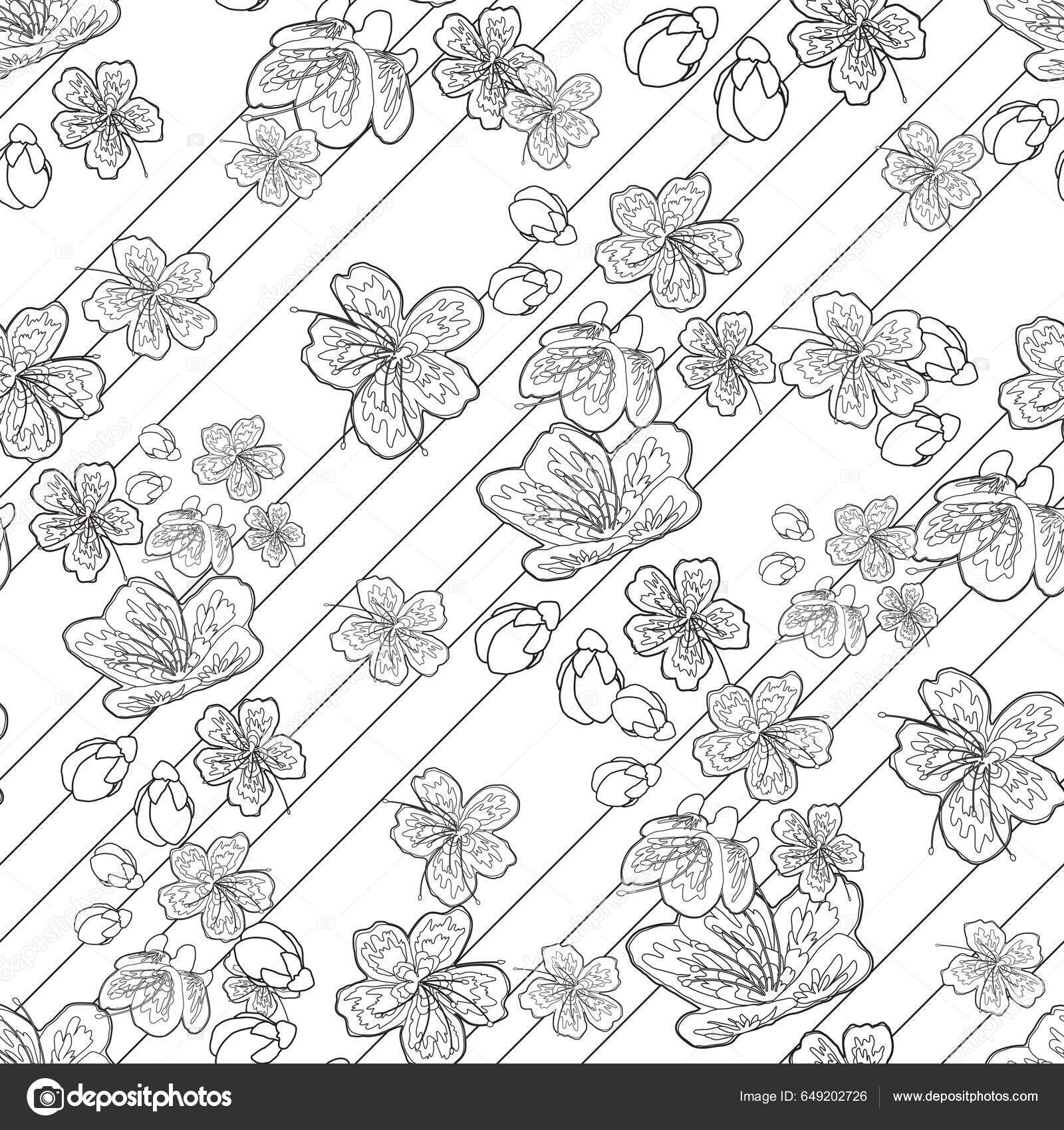 Beautiful Seamless Surface Pattern Design Inspired Beautiful Sakura ...