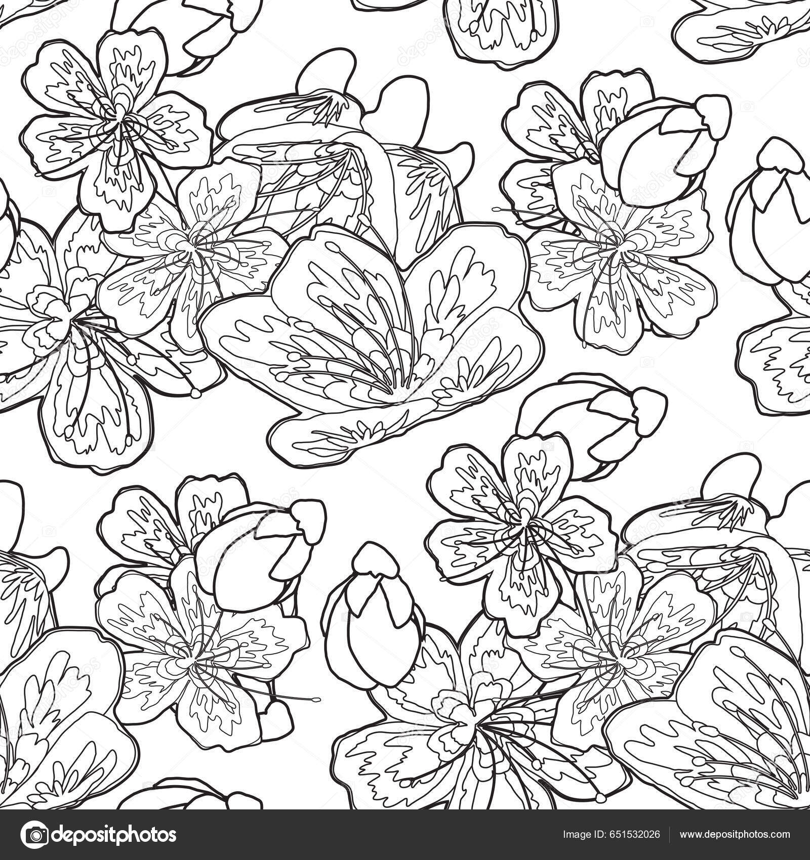 Beautiful Seamless Surface Pattern Design Inspired Stunning Sakura ...