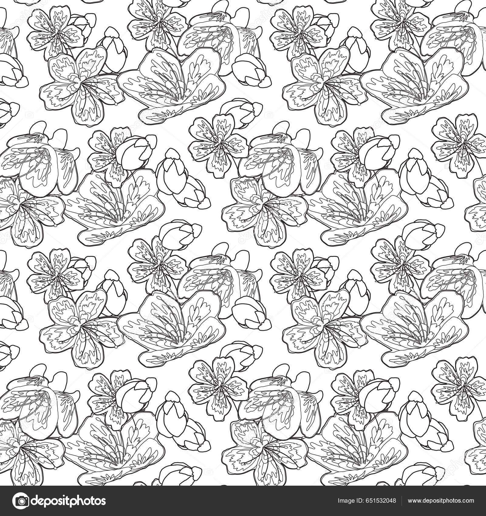 Beautiful Seamless Surface Pattern Design Inspired Stunning Sakura ...