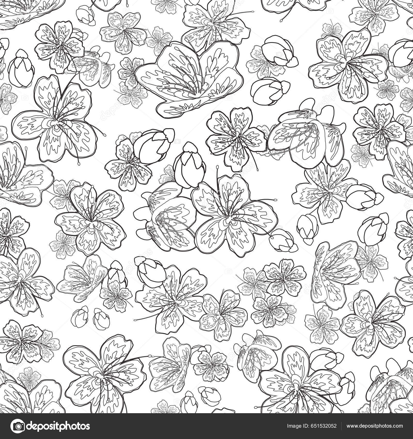Beautiful Seamless Surface Pattern Design Inspired Stunning Sakura ...