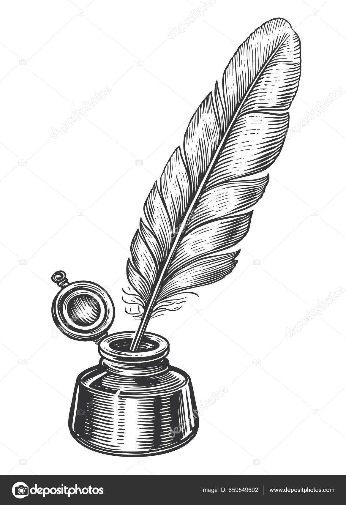 Clipart De Caneta De Pena Preto E Branco Pena Preto E Branco, Pena,