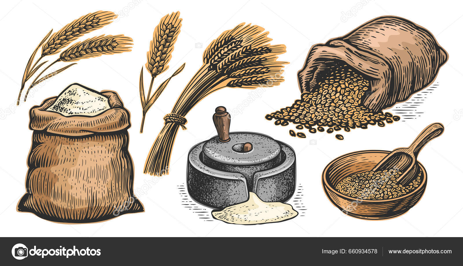 Bread Making Concept Collection Vector Illustrations Stock Vector by ...