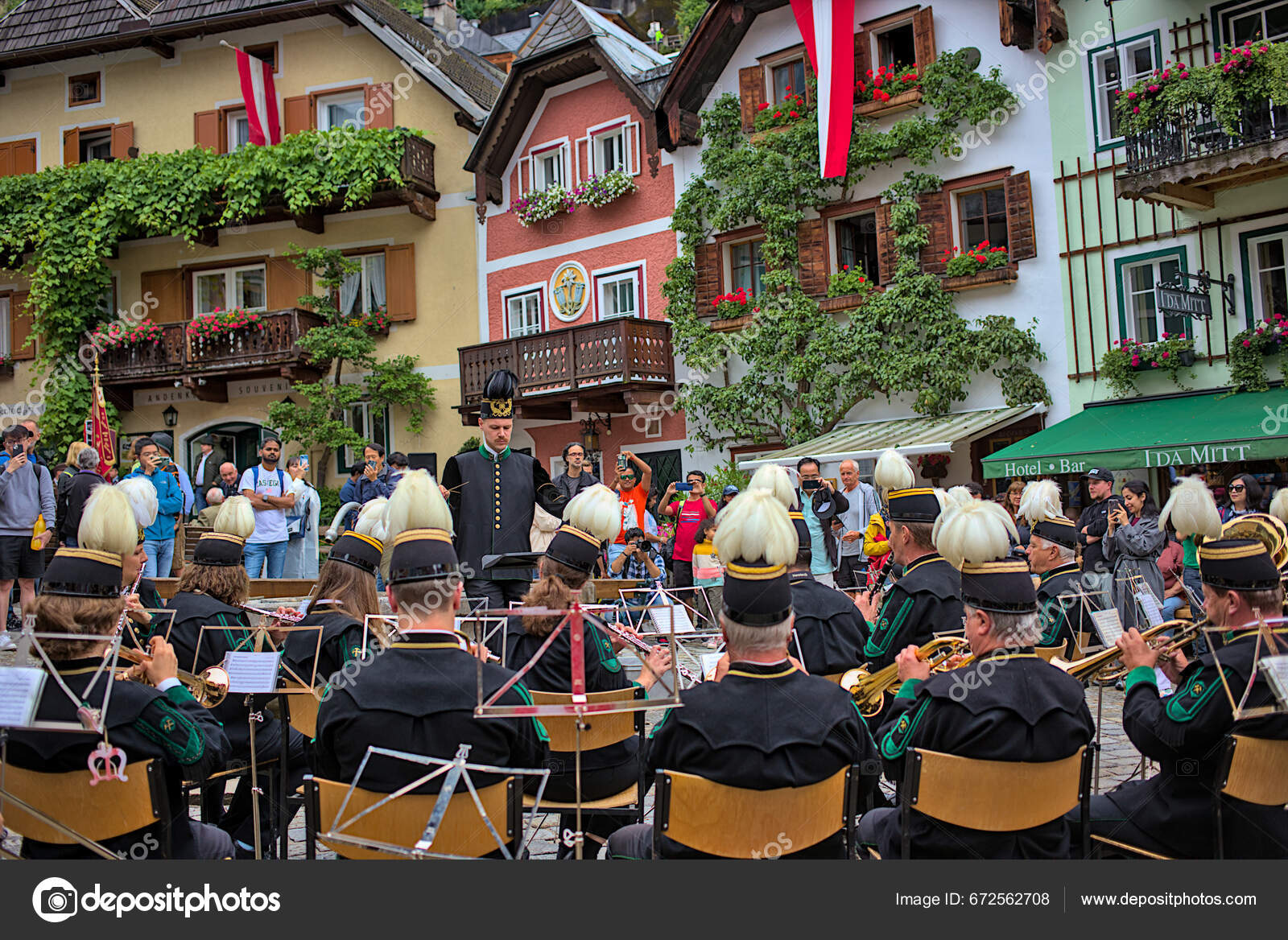 Hallstatt Austria July 2023 Concert National Orchestra Main Square ...