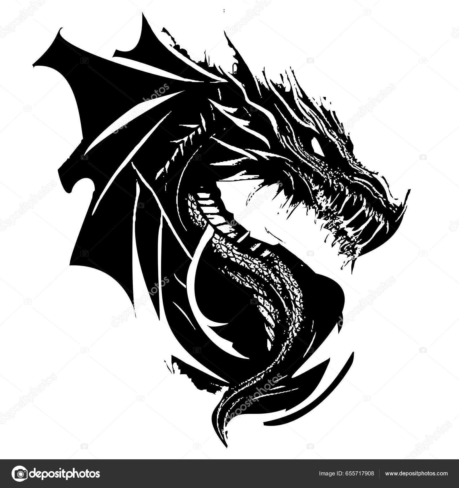 Dragon Vector Image Features Majestic Powerful Creature Large Leathery ...