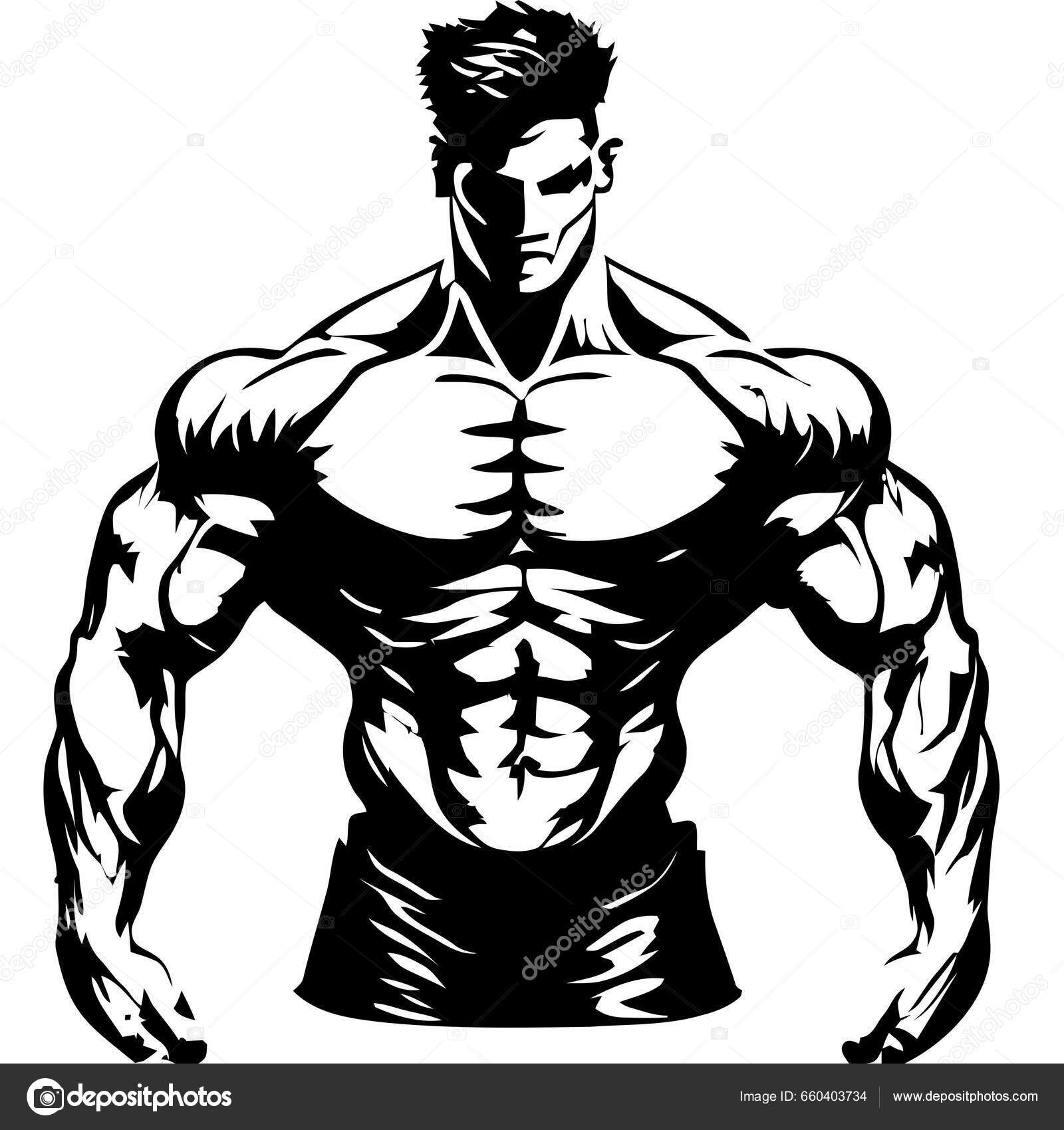 Striking Muscular Body Vector Illustration Showcases Epitome Physical ...