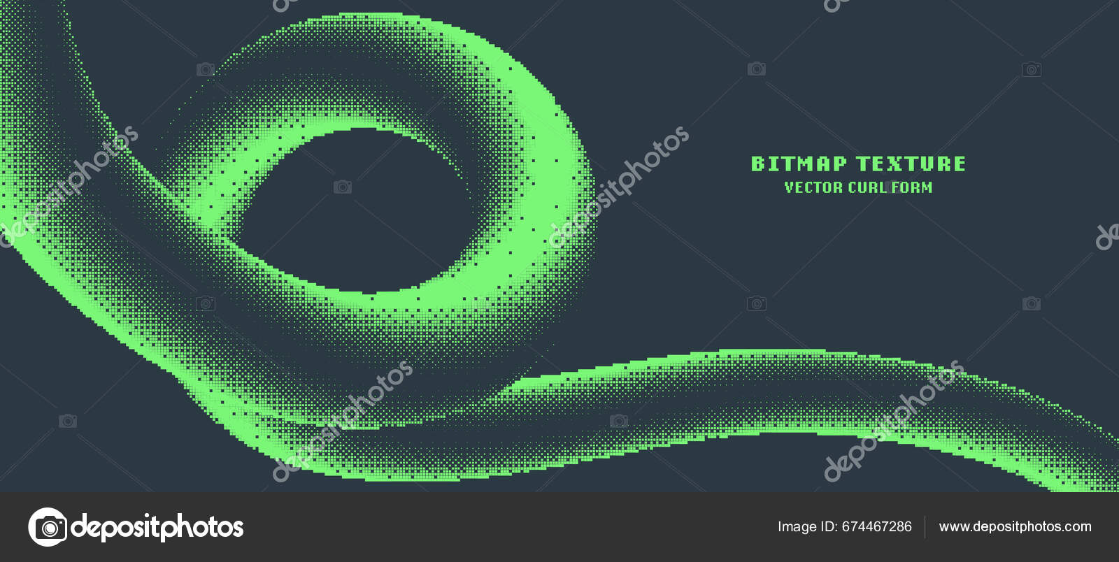 Bit Graphic Pixel Art Style Bitmap Textura Curl Form Vector Vetor de stock de ©yamonstro 674467286