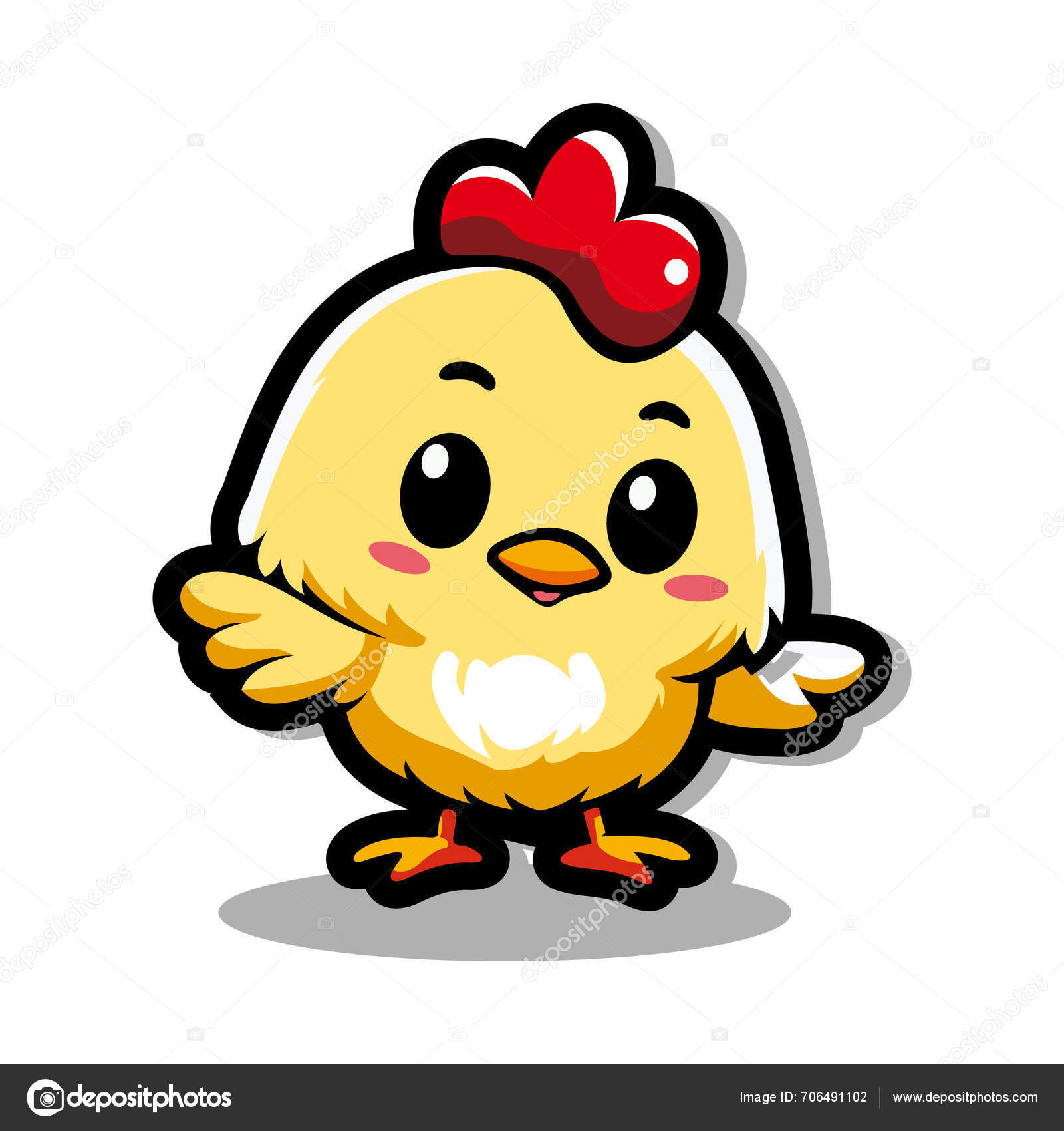 Cute Chicken Cartoon Character Vector Illustration Stock Vector by ...