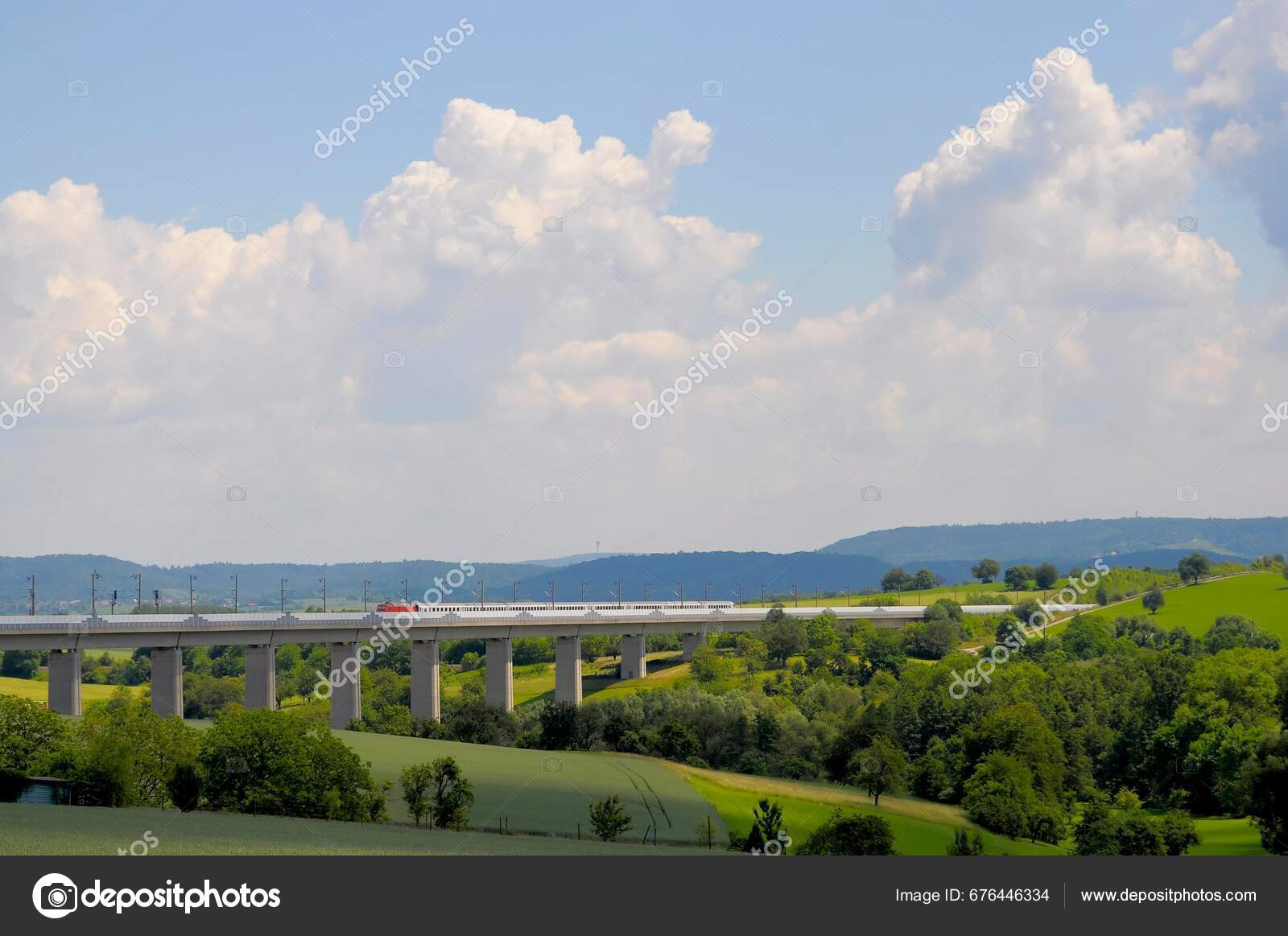 Ice High Speed Railway Line Kraichgau Bretten Railway Bridge Train ... Ice High Speed Railway Line Kraichgau Bretten Railway Bridge Train ...