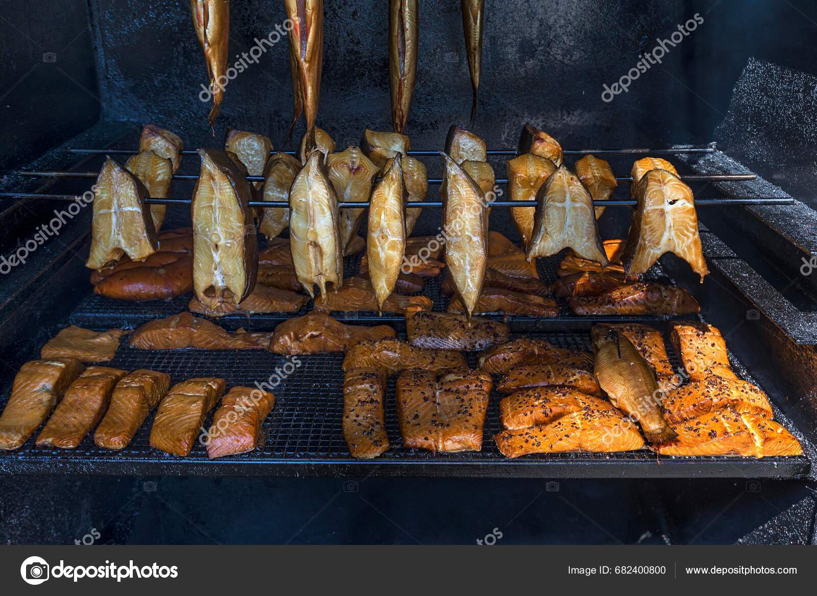 Smoked Fish Fillets Smoking Cabinet River Dahme Berlin Germany Europe ...