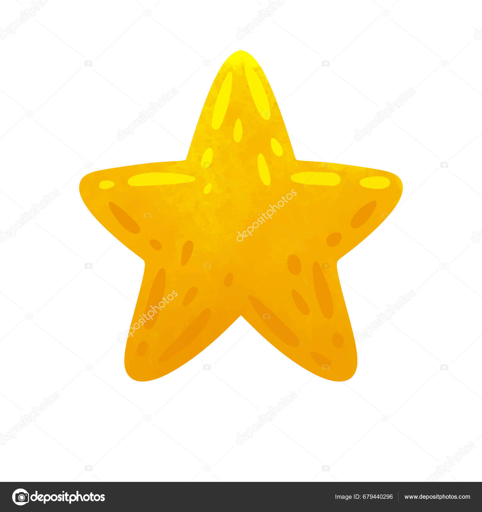 Sød Stjerne Vektor Billede Håndtegnede Gule Stjerner Stock-vektor af ...