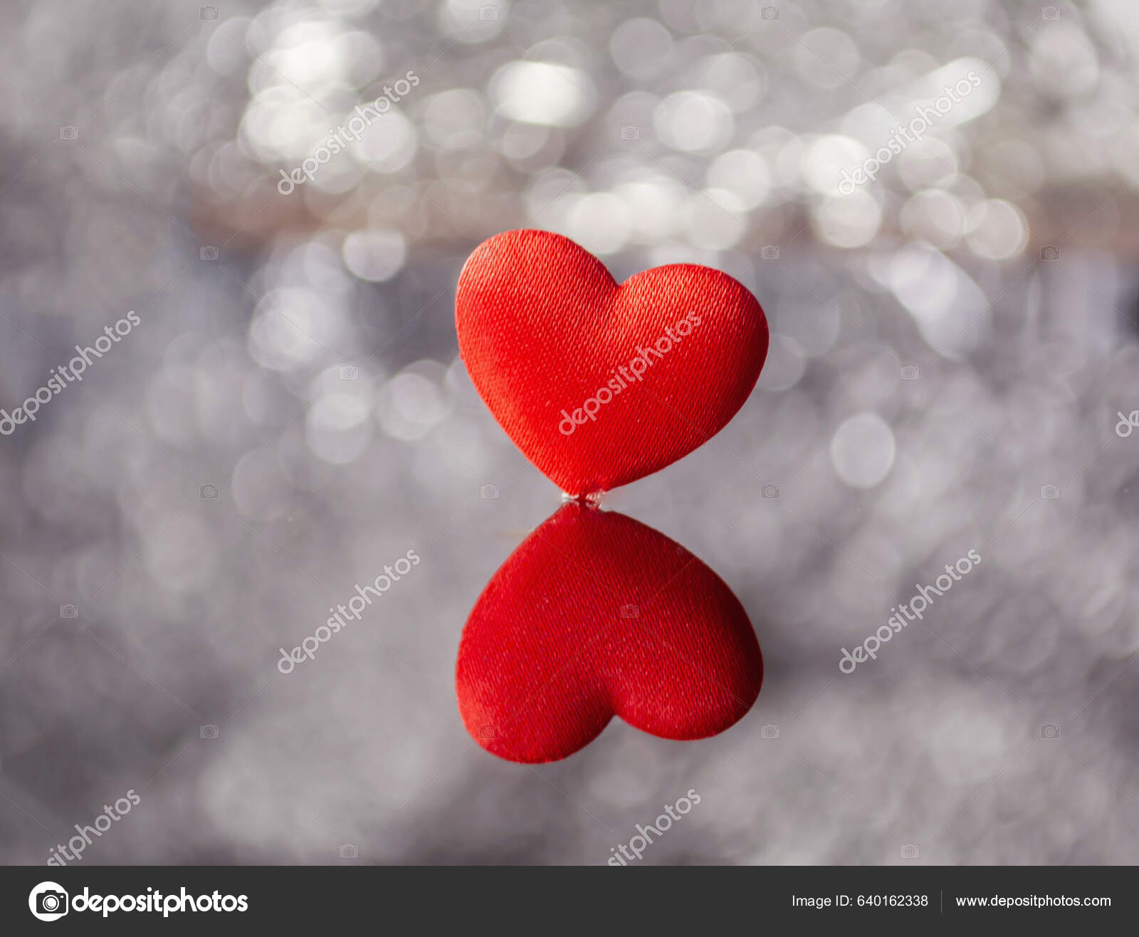 Red Heart Silver Shiny Background Reflection Stock Photo by ©Cavan ...