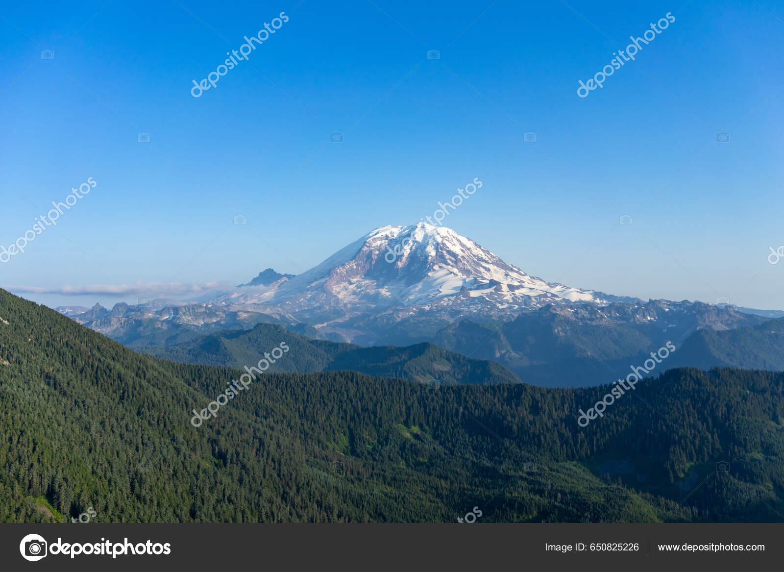 Mount Rainier Glaciers Washington Sunny August Day 2019 — Stock Photo ...