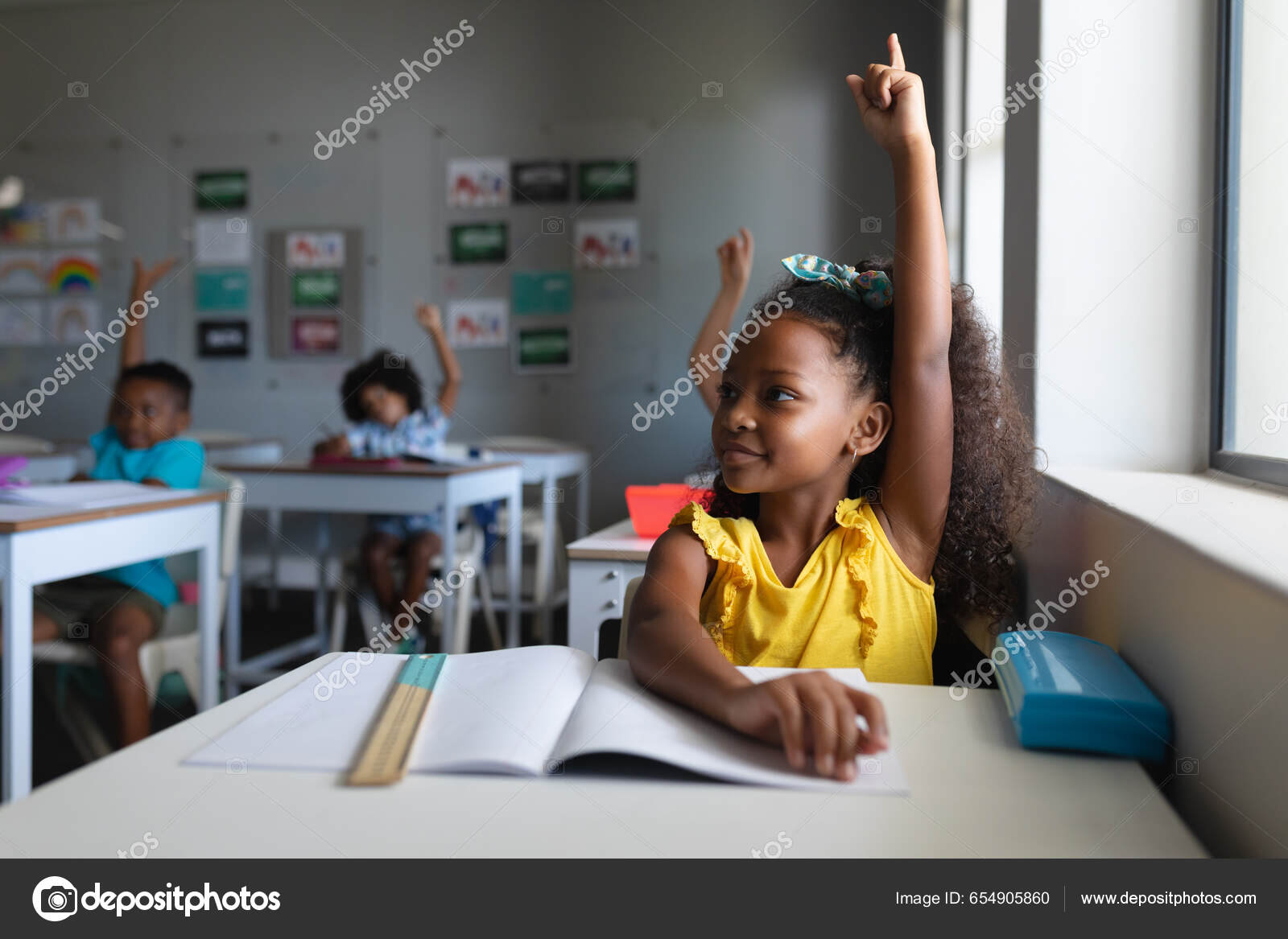 African American Girl Student Clipart