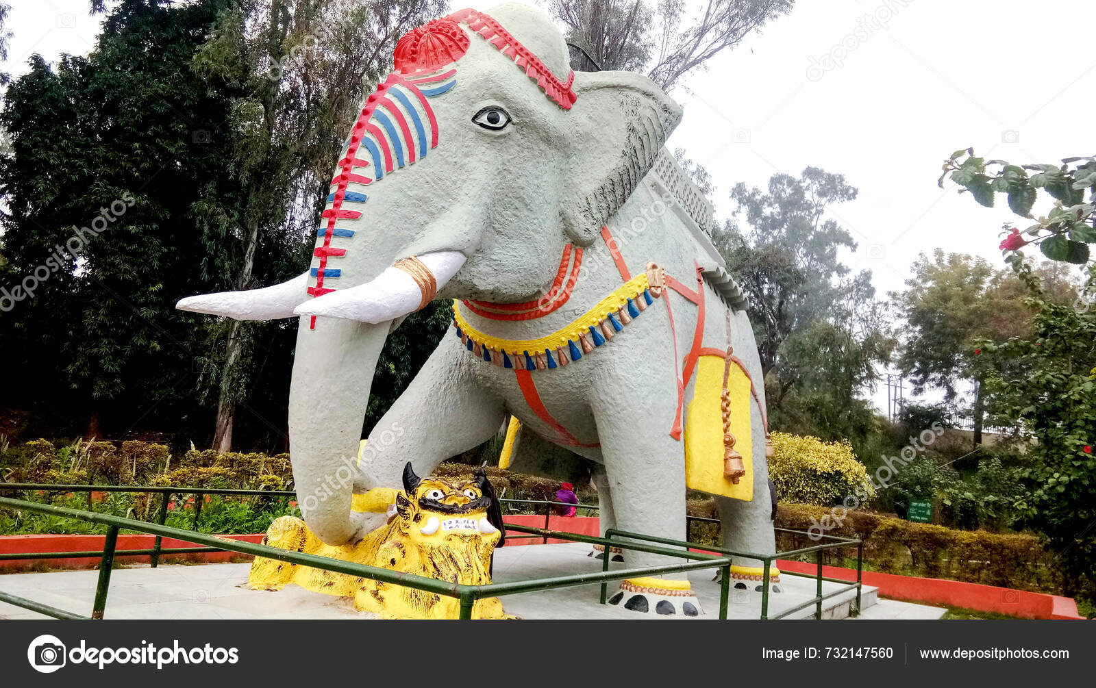 Lucknow India January 2020 Statue Elephant Ambedkar Memorial Park Hathi ...