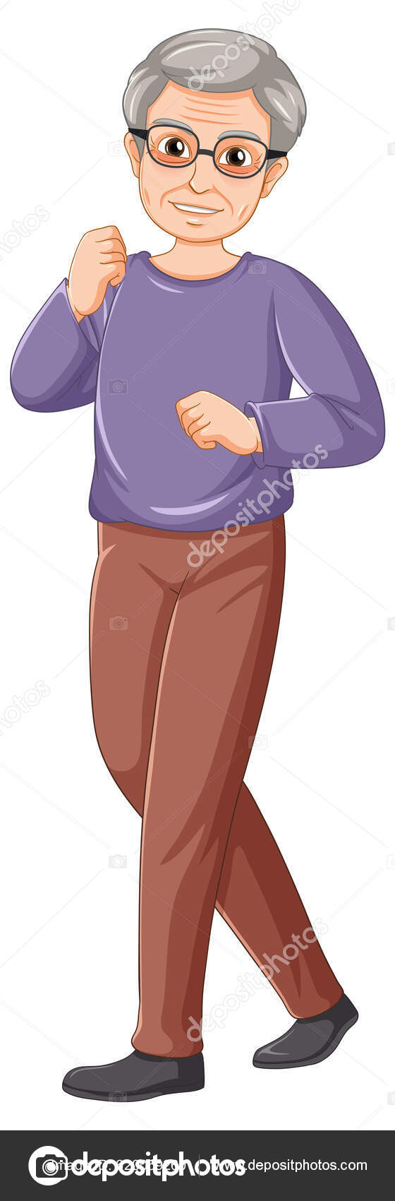 Hombre Viejo Dibujo Animado Personaje Ilustración Vector de stock por ...