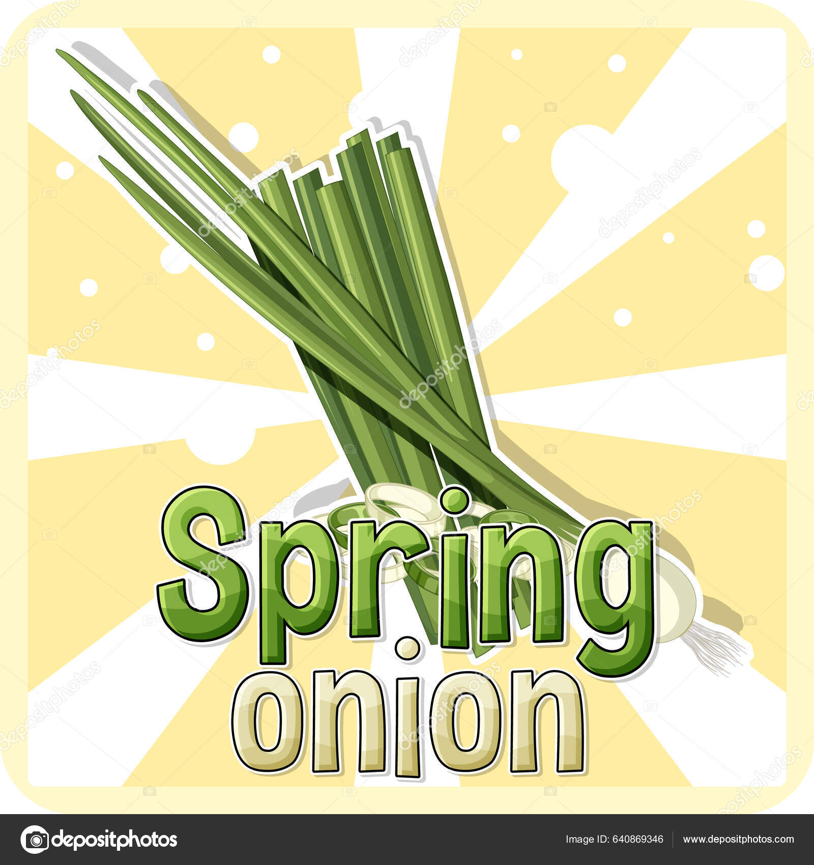Cartoon Spring Onion Background Illustration Stock Vector by ...