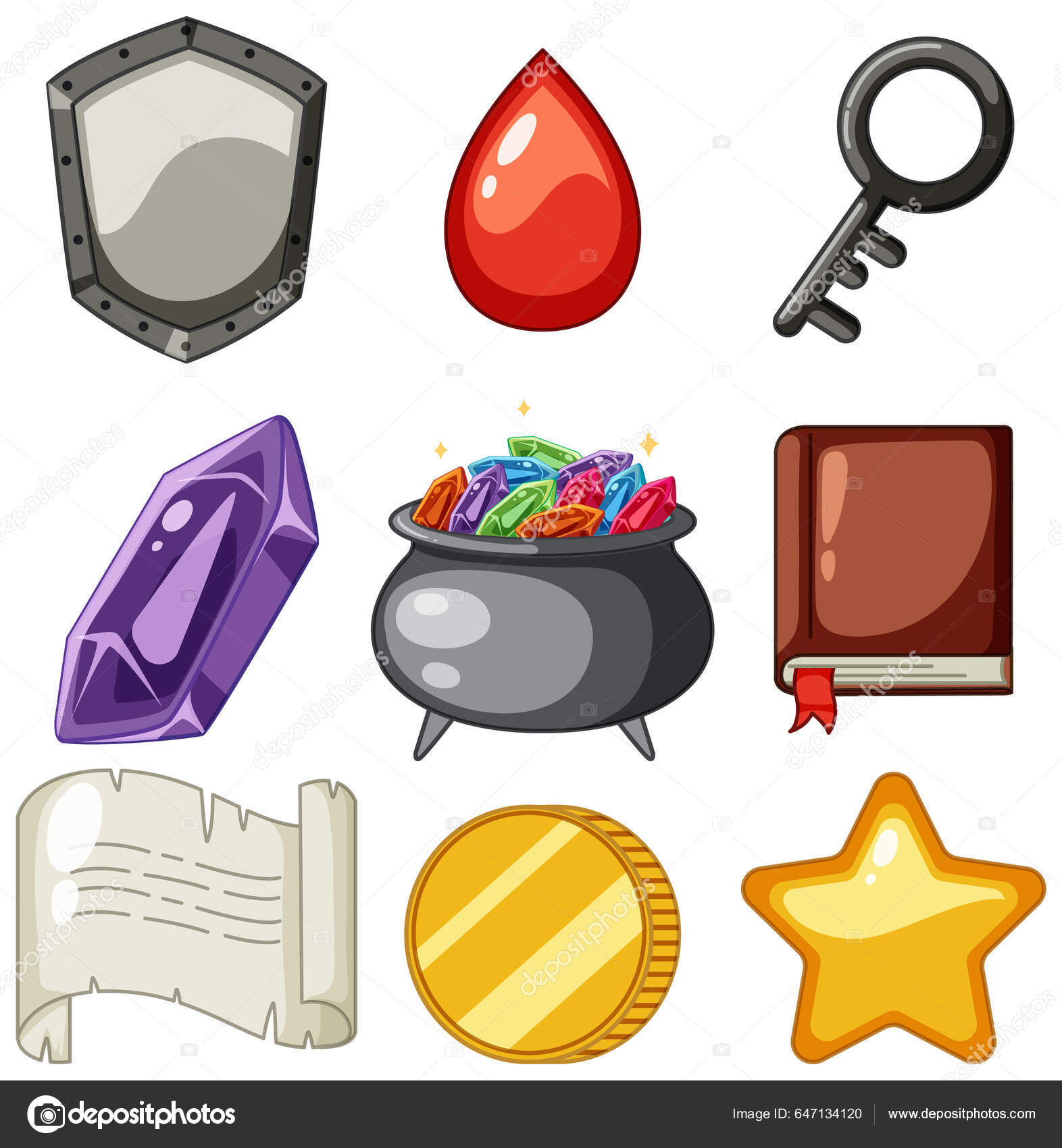 Set Game Elements Illustration Stock Vector by ©interactimages 647134120