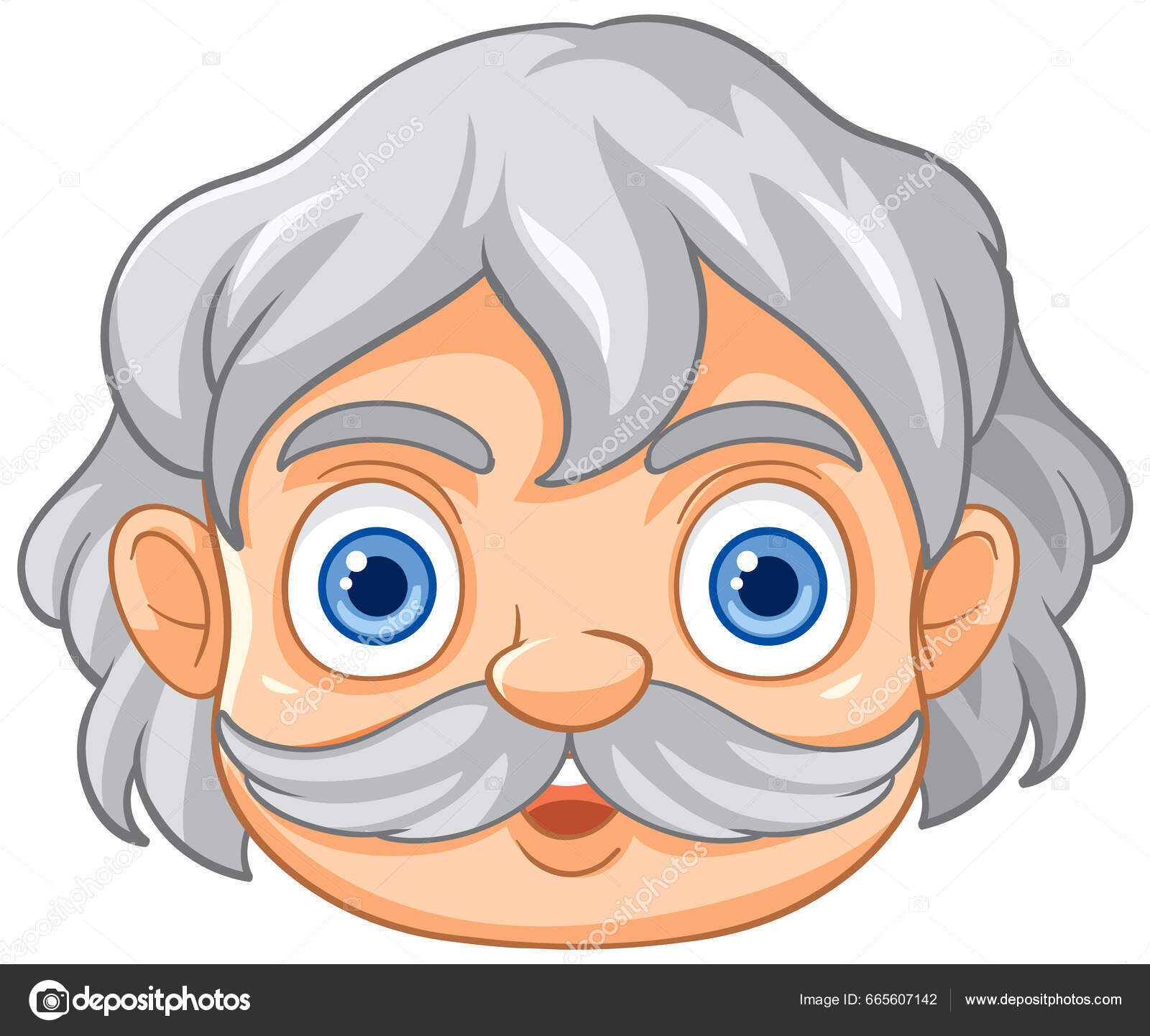 Hombre Viejo Cara Dibujos Animados Ilustración Vector de stock por ...