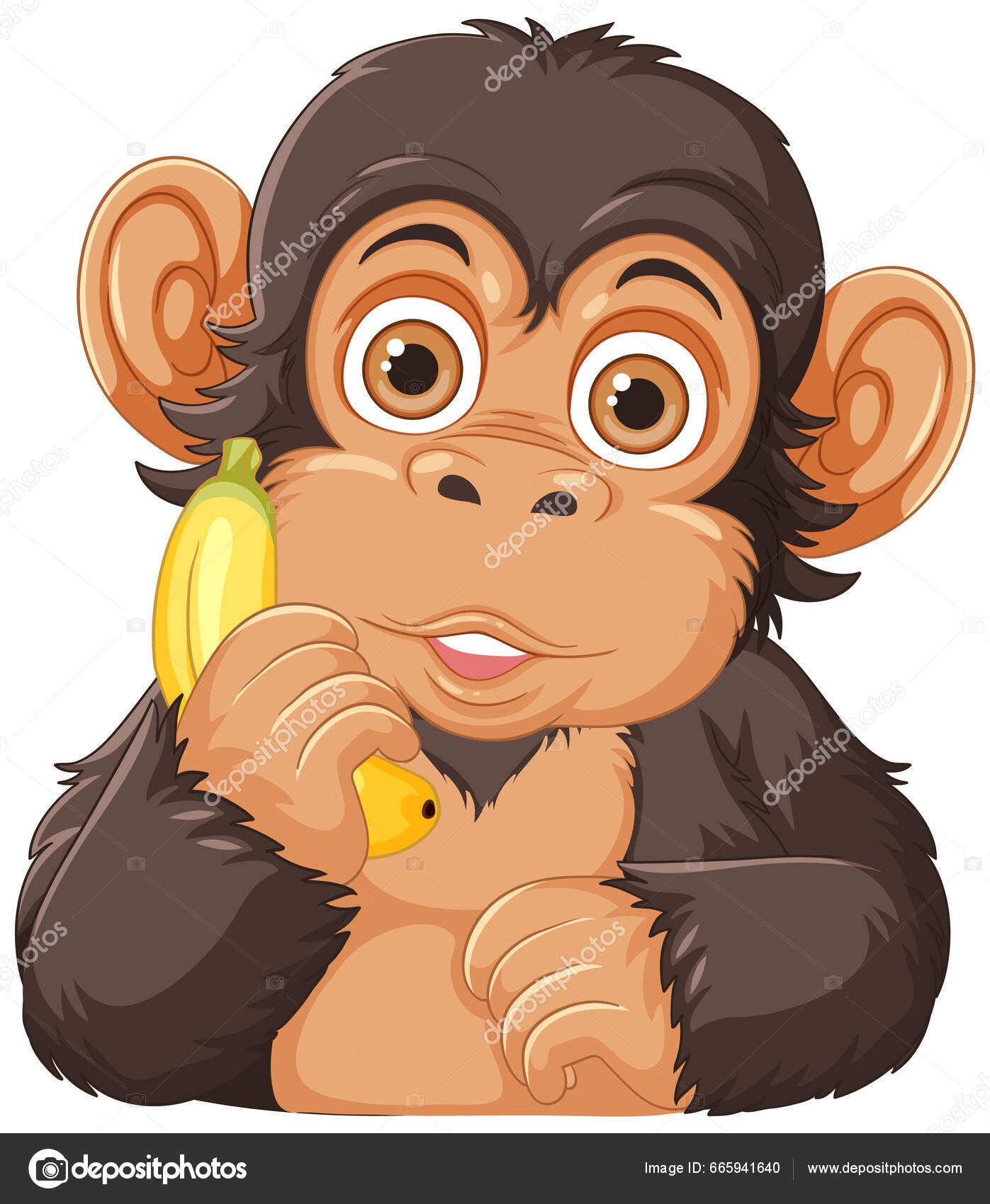 Chimpancé Dibujos Animados Personaje Vector Ilustración Vector de stock ...