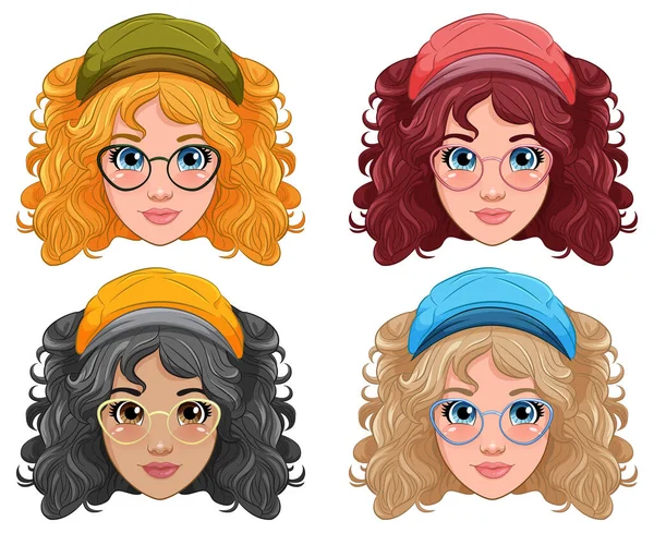 Vector Cartoon Illustration Beautiful Woman Smile Stock Vector By