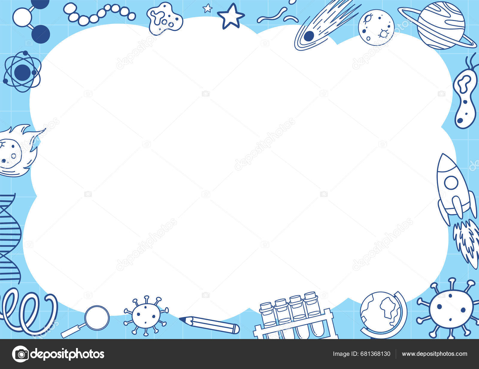 Vektor Gambar Kartun Dari Alat Sains Dan Tanda Belajar Vektor Stok oleh ...