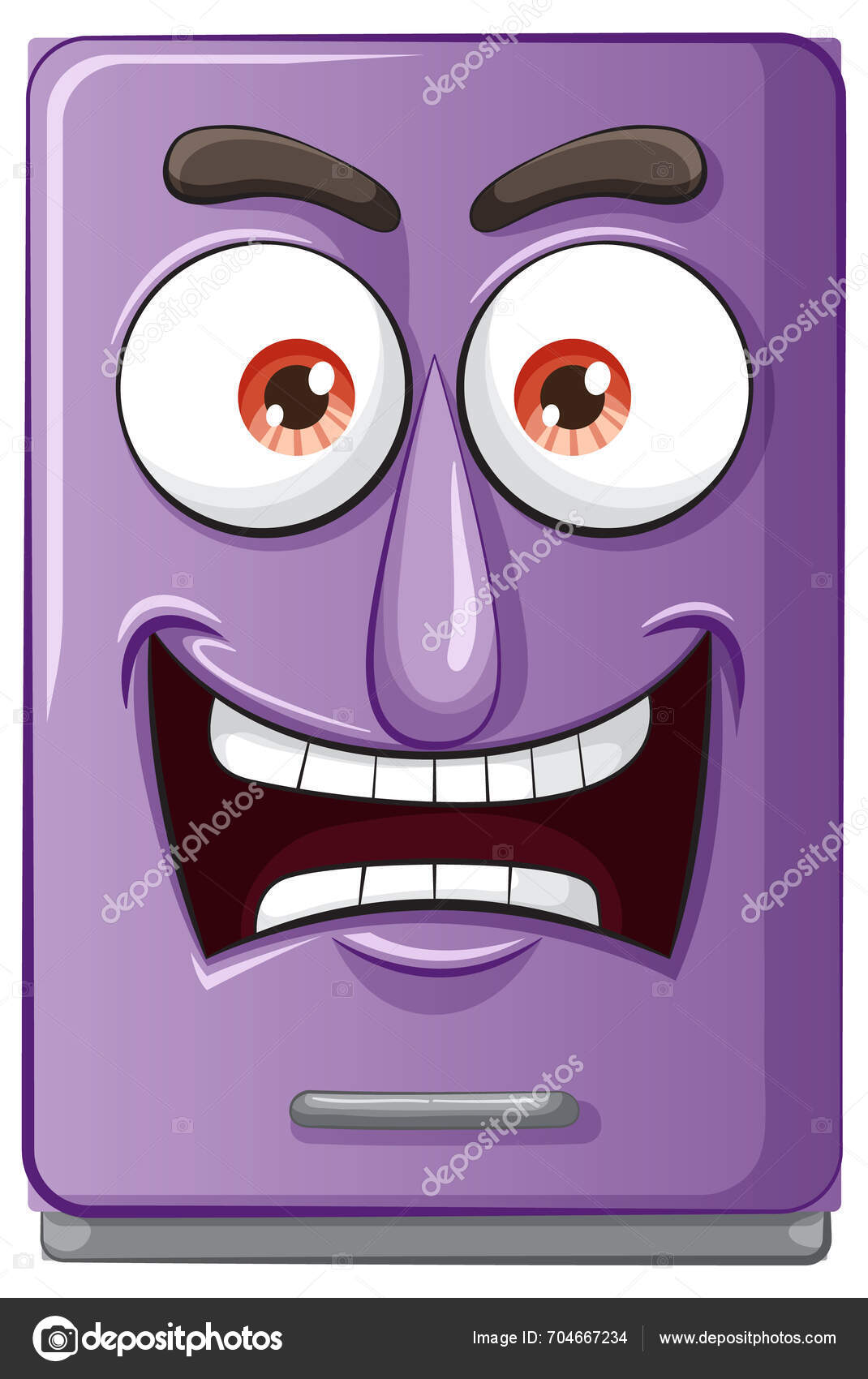 Vector Lúdico Ilustración Una Nevera Animada Vector de stock #704667234 ...