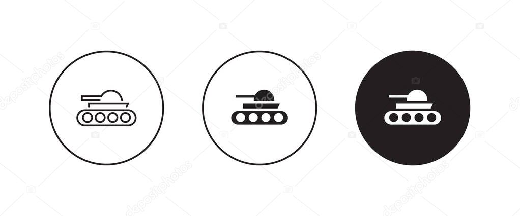 Tanque, guerra, ejército icono militar, destructor, símbolo del icono ...
