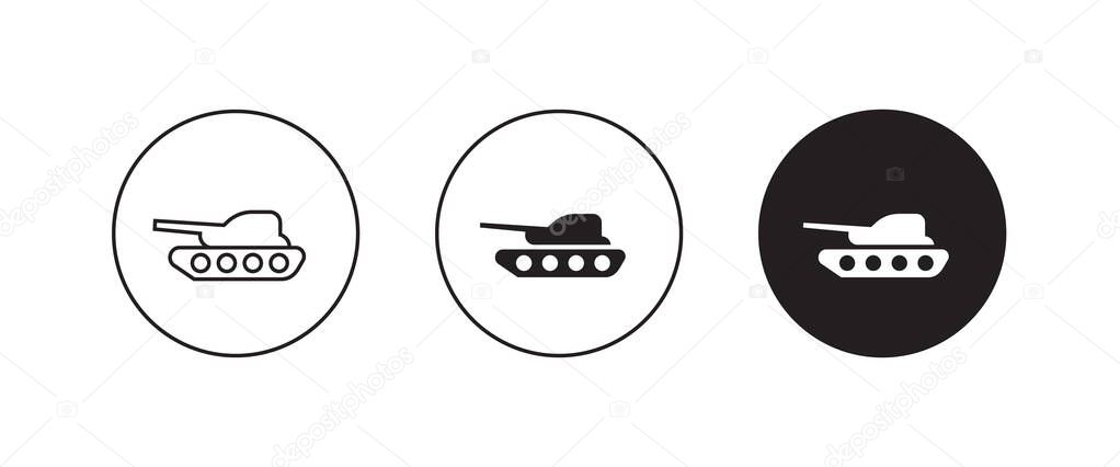 Tanque, guerra, ejército icono militar, destructor, símbolo del icono ...