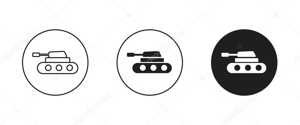 Tanque, guerra, ejército icono militar, destructor, símbolo del icono ...