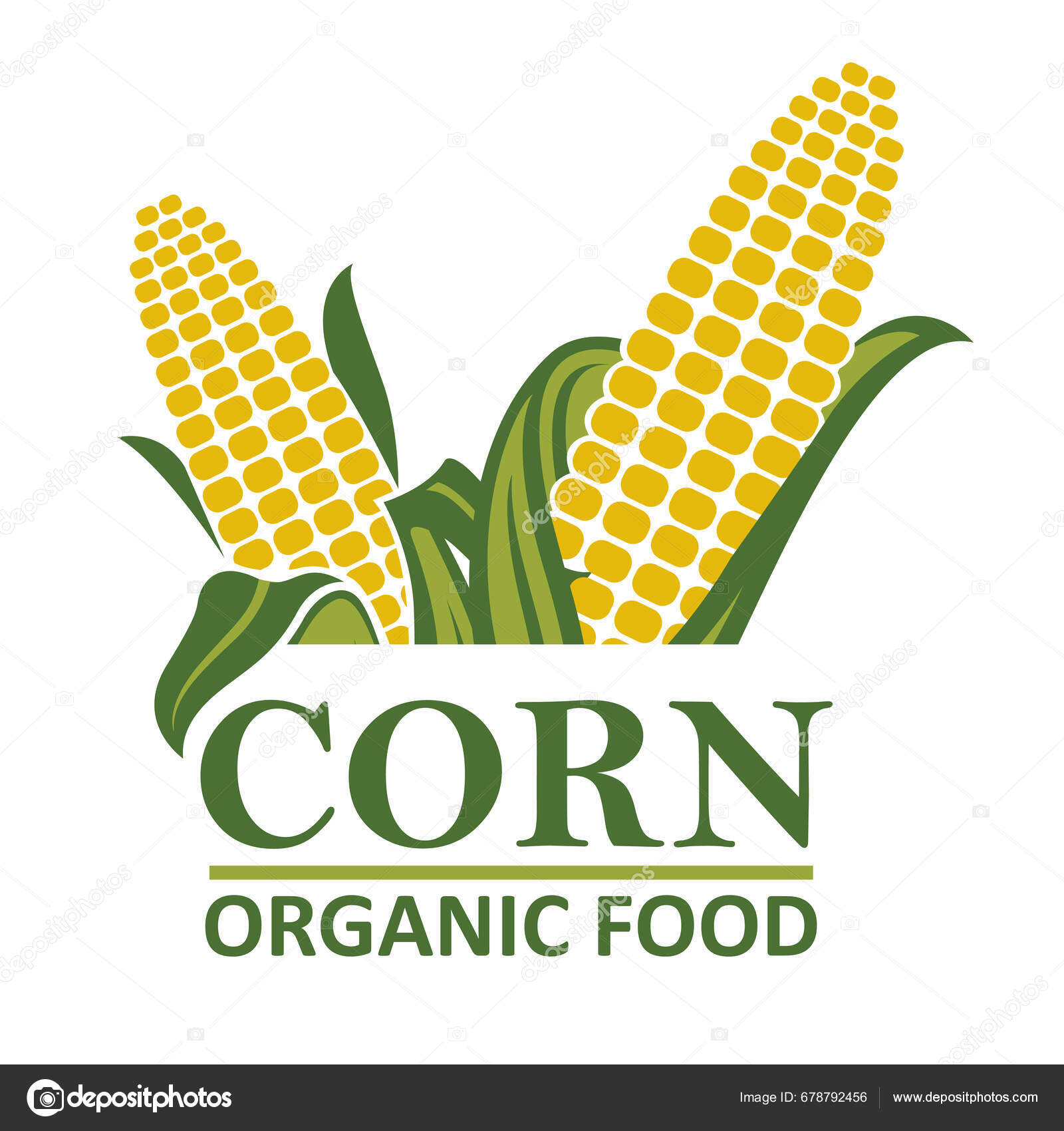 Corn Cob Emblem Isolated White Background Stock Vector by ©alexkava ...