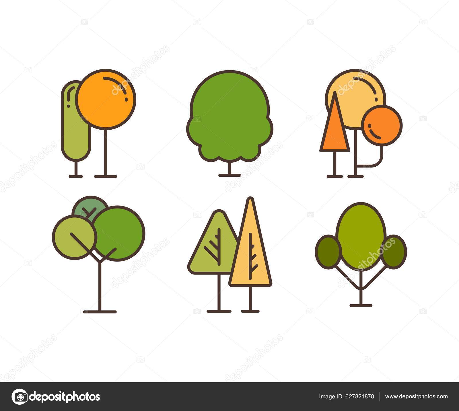 Tree Icons Set Vector Illustration Stock Vector by ©loopang 627821878