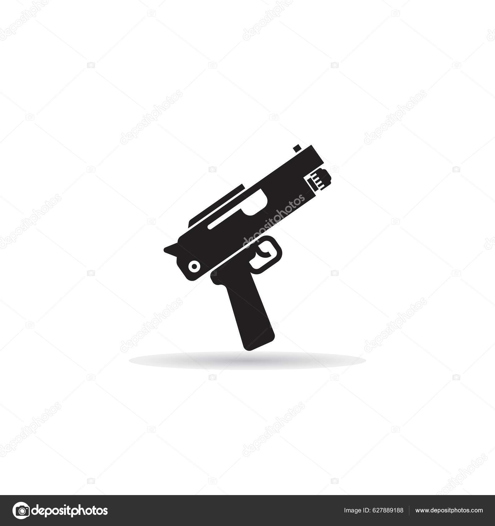 Submachine Gun Icon White Background Stock Vector by ©loopang 627889188