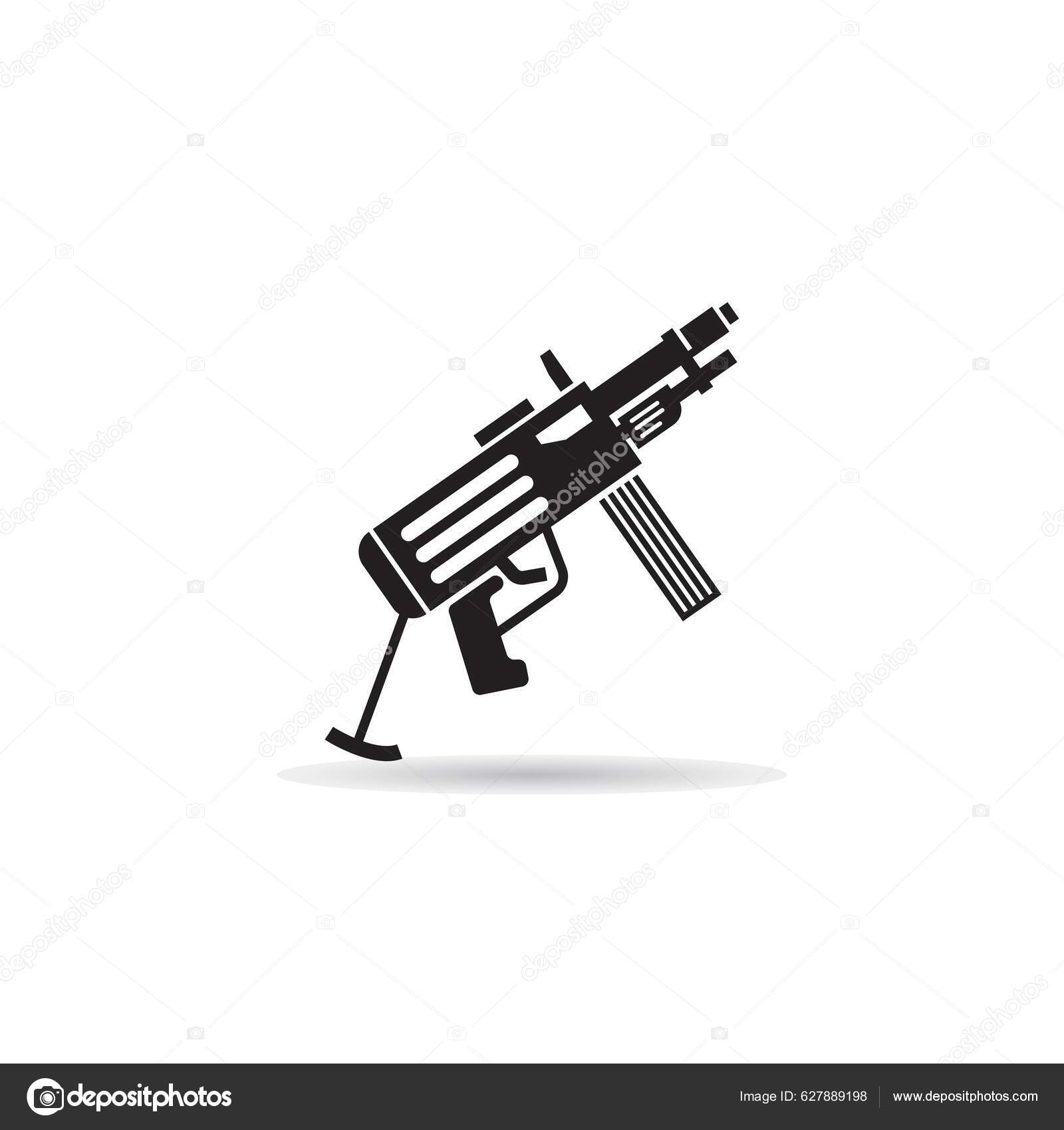 Submachine Gun Icon White Background Stock Vector Image by ©loopang ...