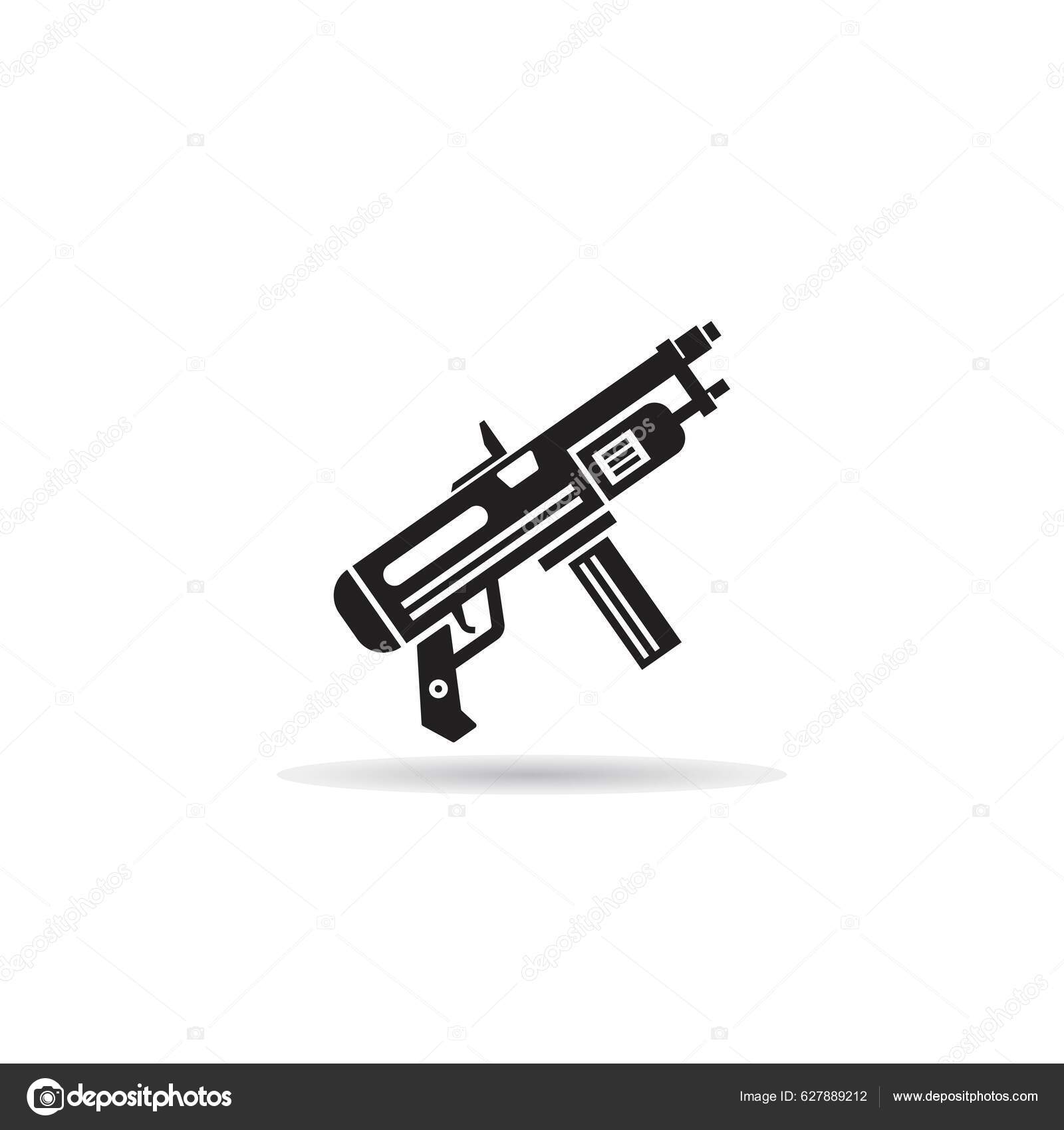 Submachine Gun Icon White Background Stock Vector by ©loopang 627889212